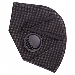 Маска многоразовая с углем черная с клапаном