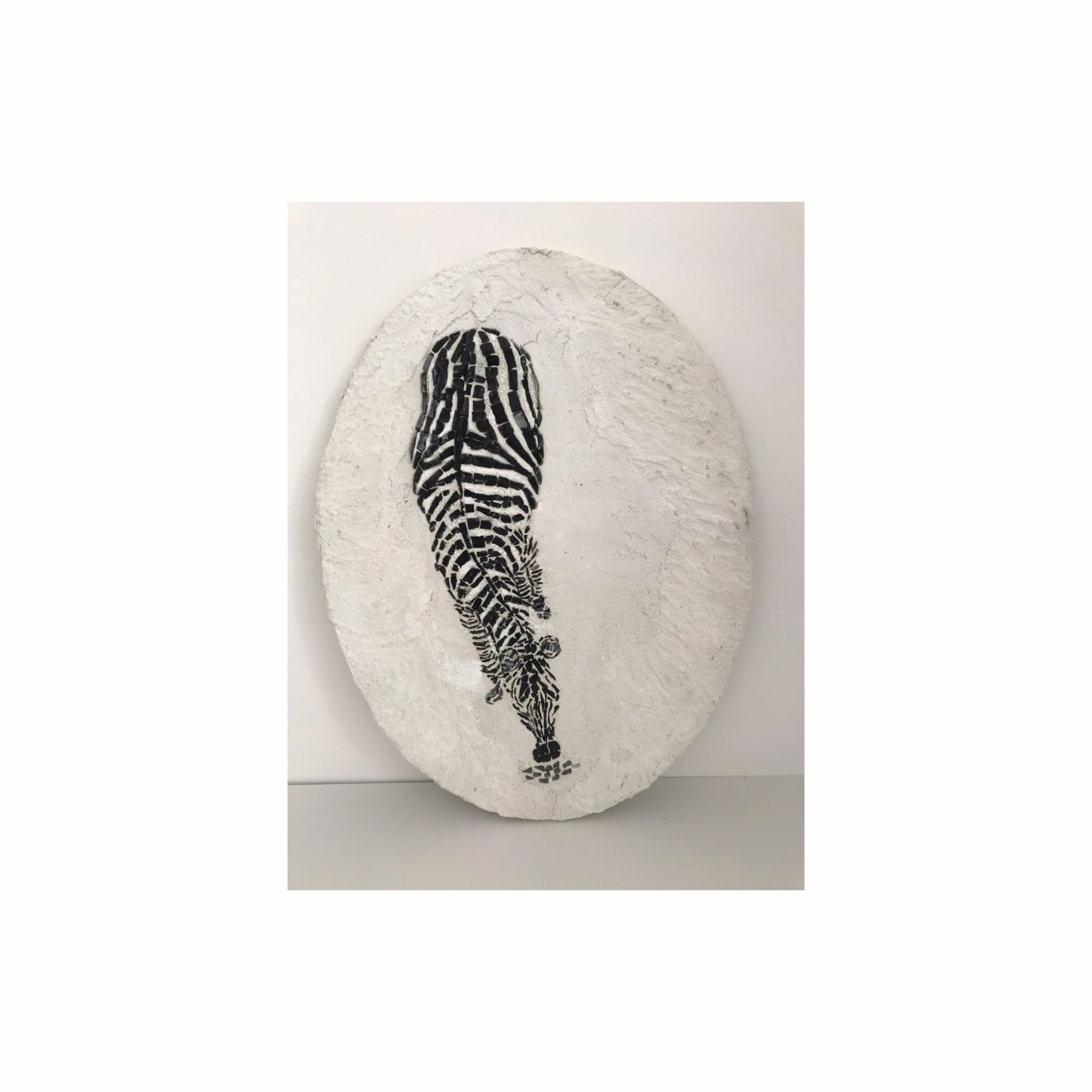 Мозаичная картина "Зебра", ручная работа, в единственном экземпляре, ч/б, бренд Lala Talyshkhanova/Лала Талышханова