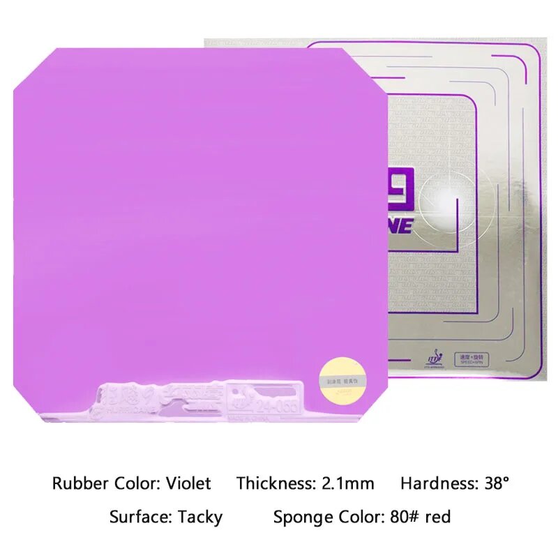 Резина для настольного тенниса DHS Hurricane 9, сиреневый, 2.1mm, 38°, 80# red