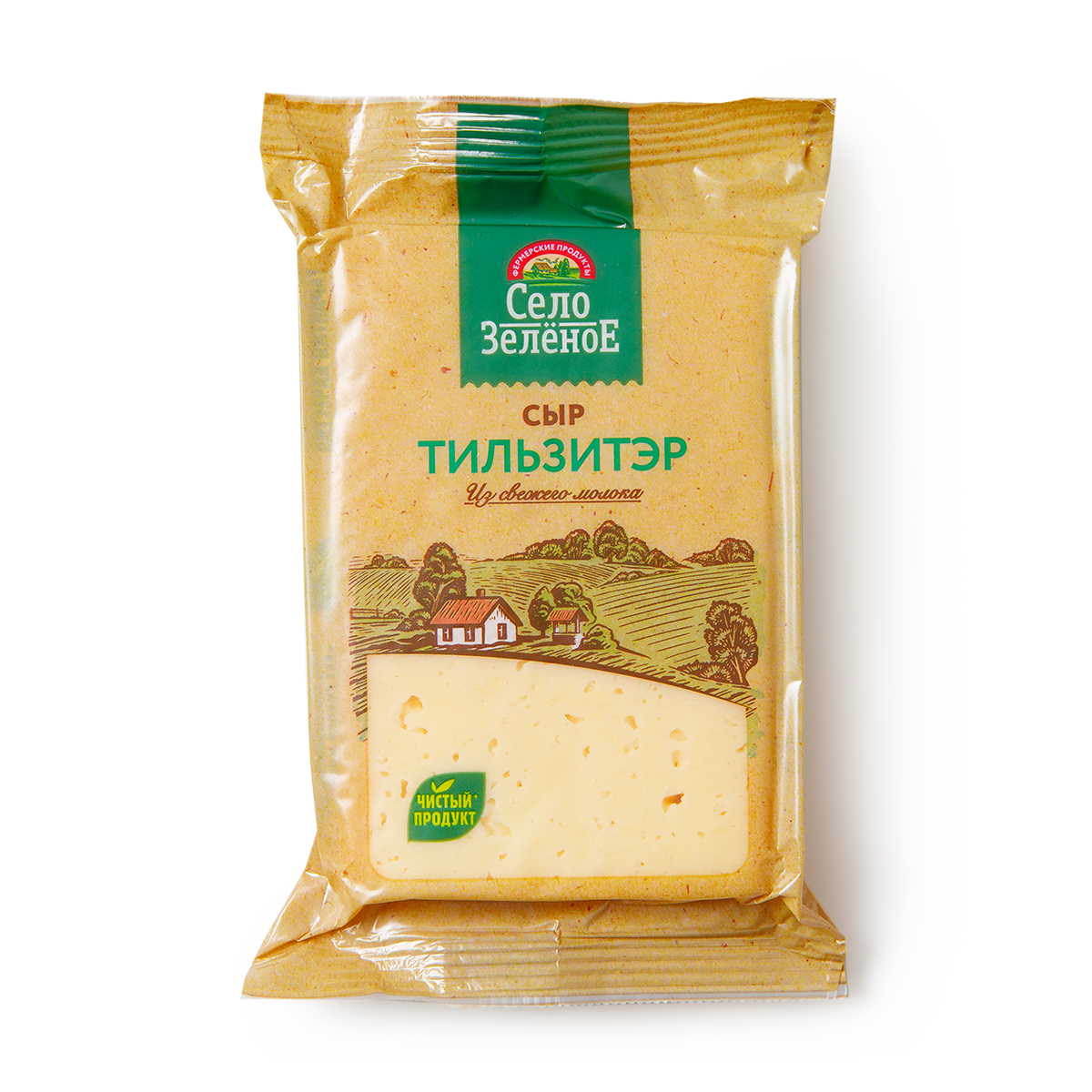 Сыр Село Зелёное "Тильзитер", полутвердый, 50 % жирности, 200 грамм