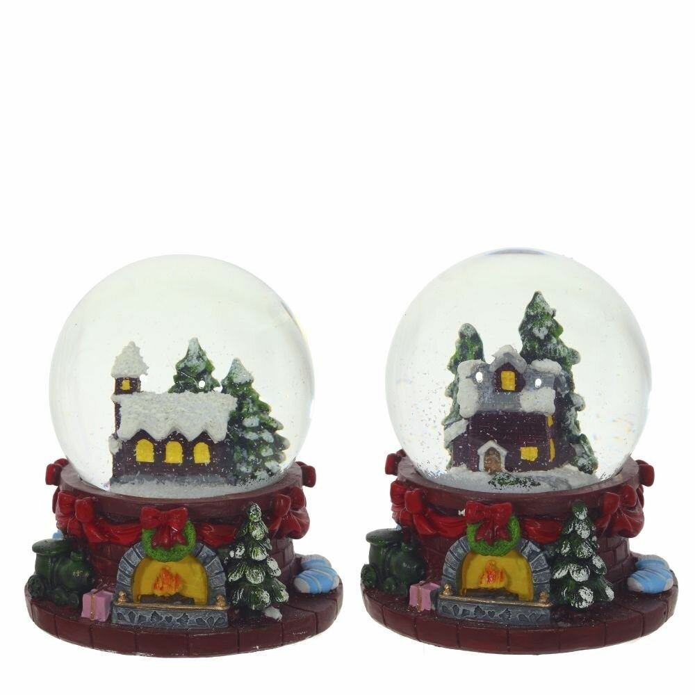 Фигурка в стеклянном шаре "Домик", D7 см, 2 вида, 1 штука