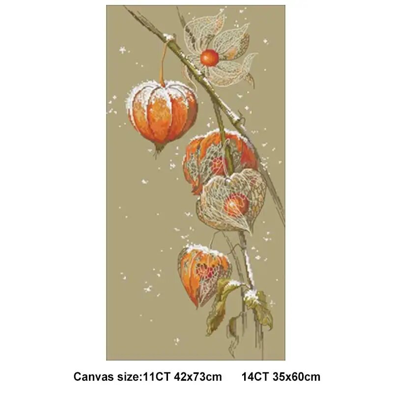 Набор для вышивки крестом Coelho Фонарь Цветочные узоры HQ132, 14CT light coffee