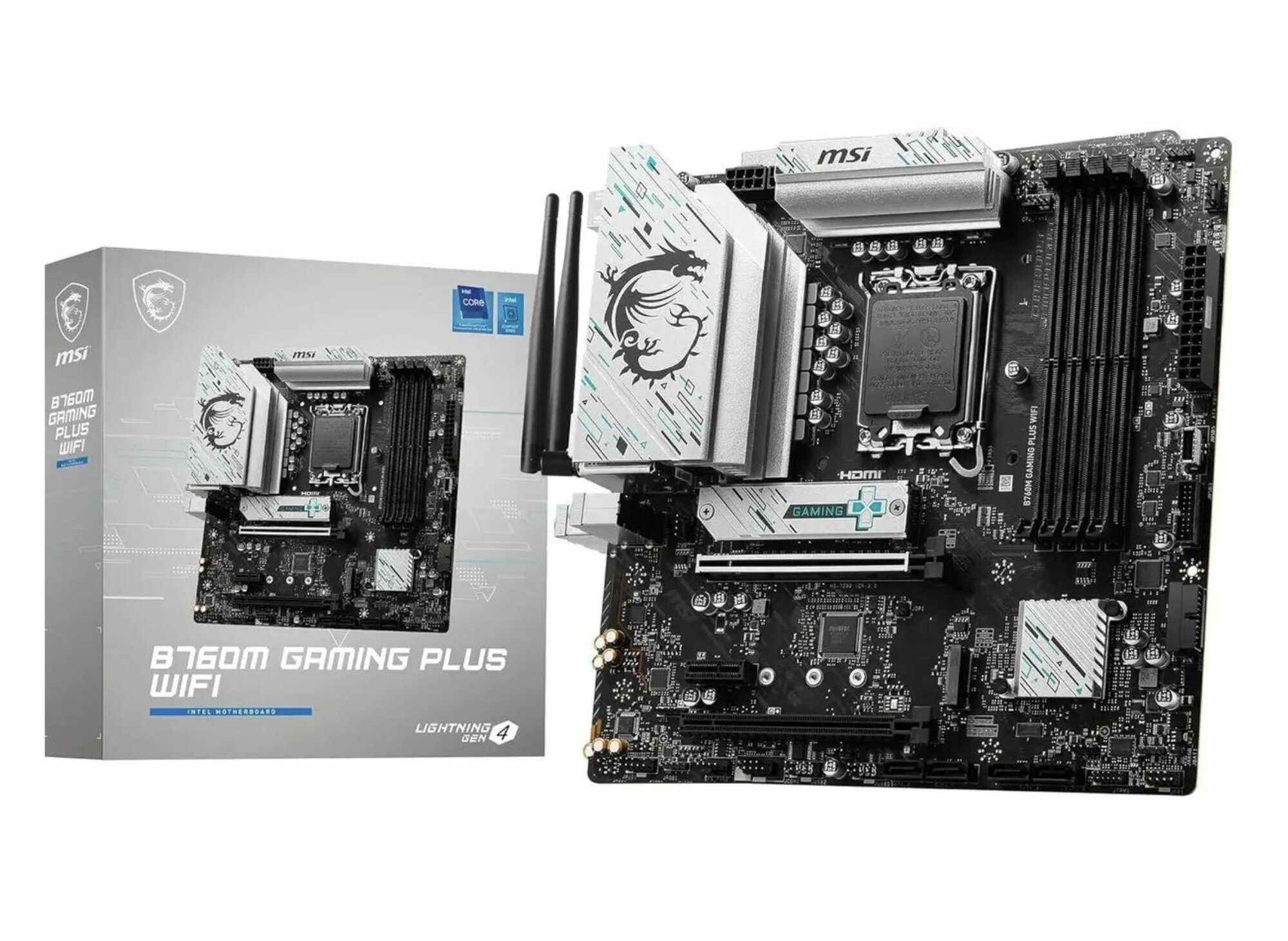 Материнская плата MSI B760M GAMING PLUS WIFI, LGA 1700, Intel B760, mATX, Ret