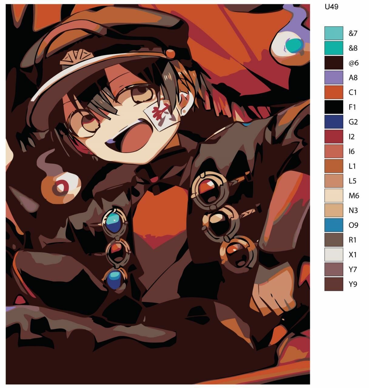 Картина по номерам U49Hanako "Аниме Туалетный мальчик Ханако. Ханако" 40x50 см