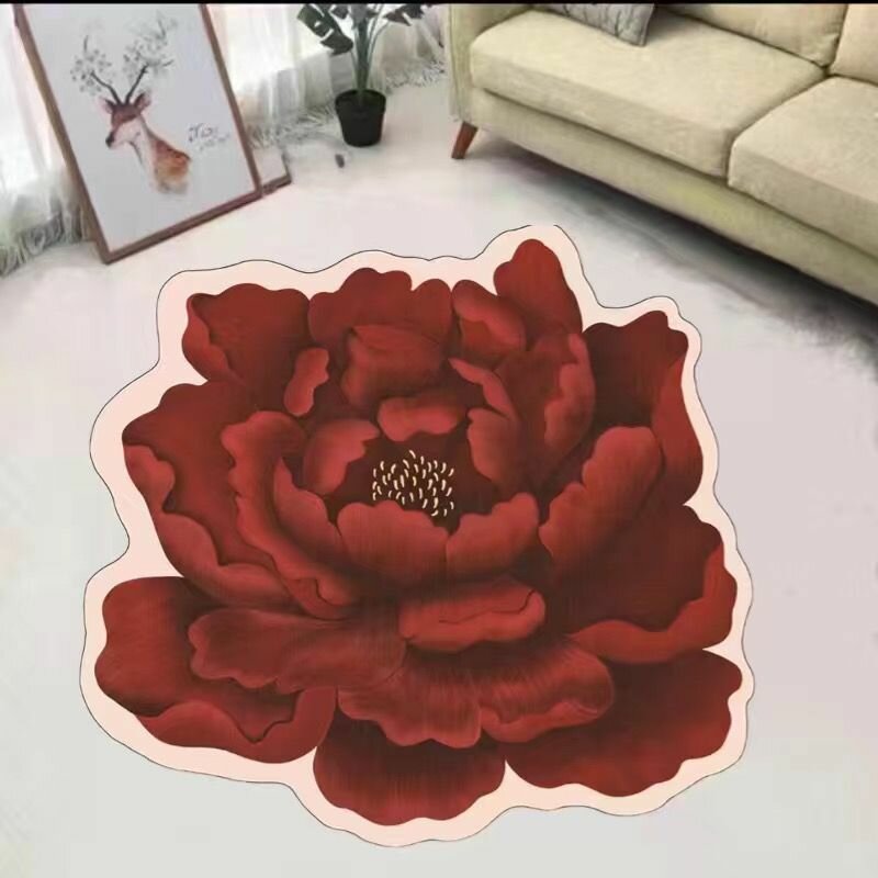 Ковры в форме цветов, Коврик прикроватный Цветы, Безшерстный ковер