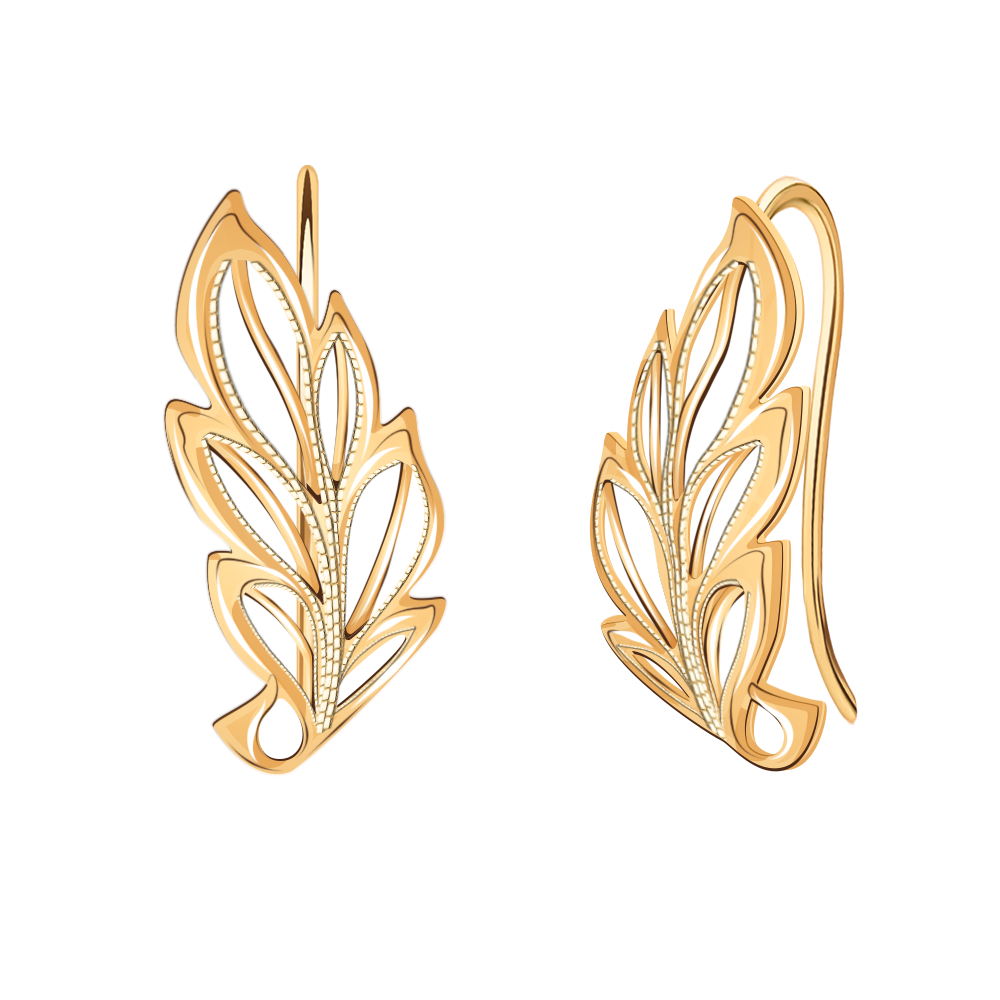 Серьги, красное золото, 585 проба