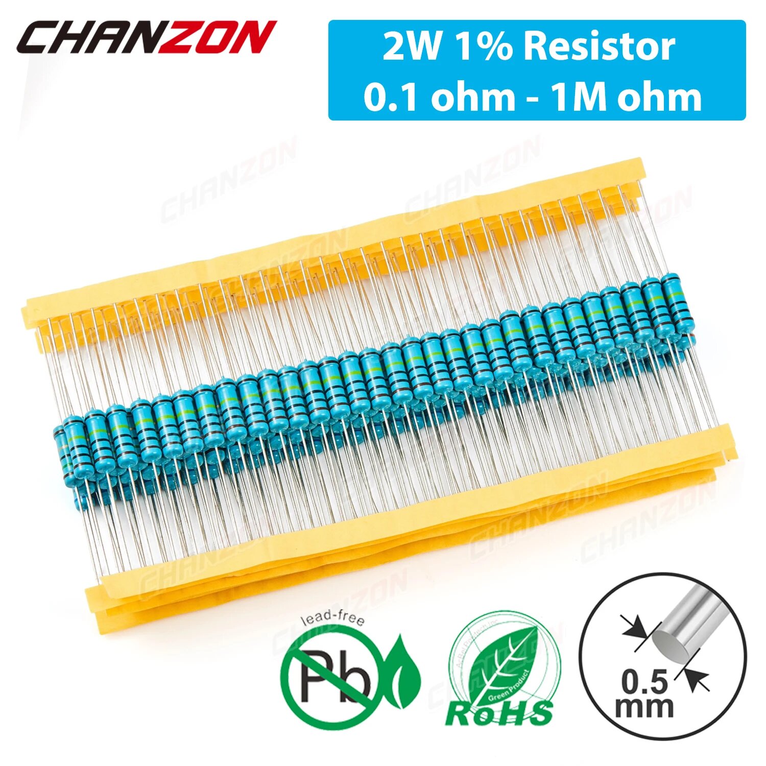 Резисторы CHANZON 30шт, 1M Ом, 2 Вт, 1%