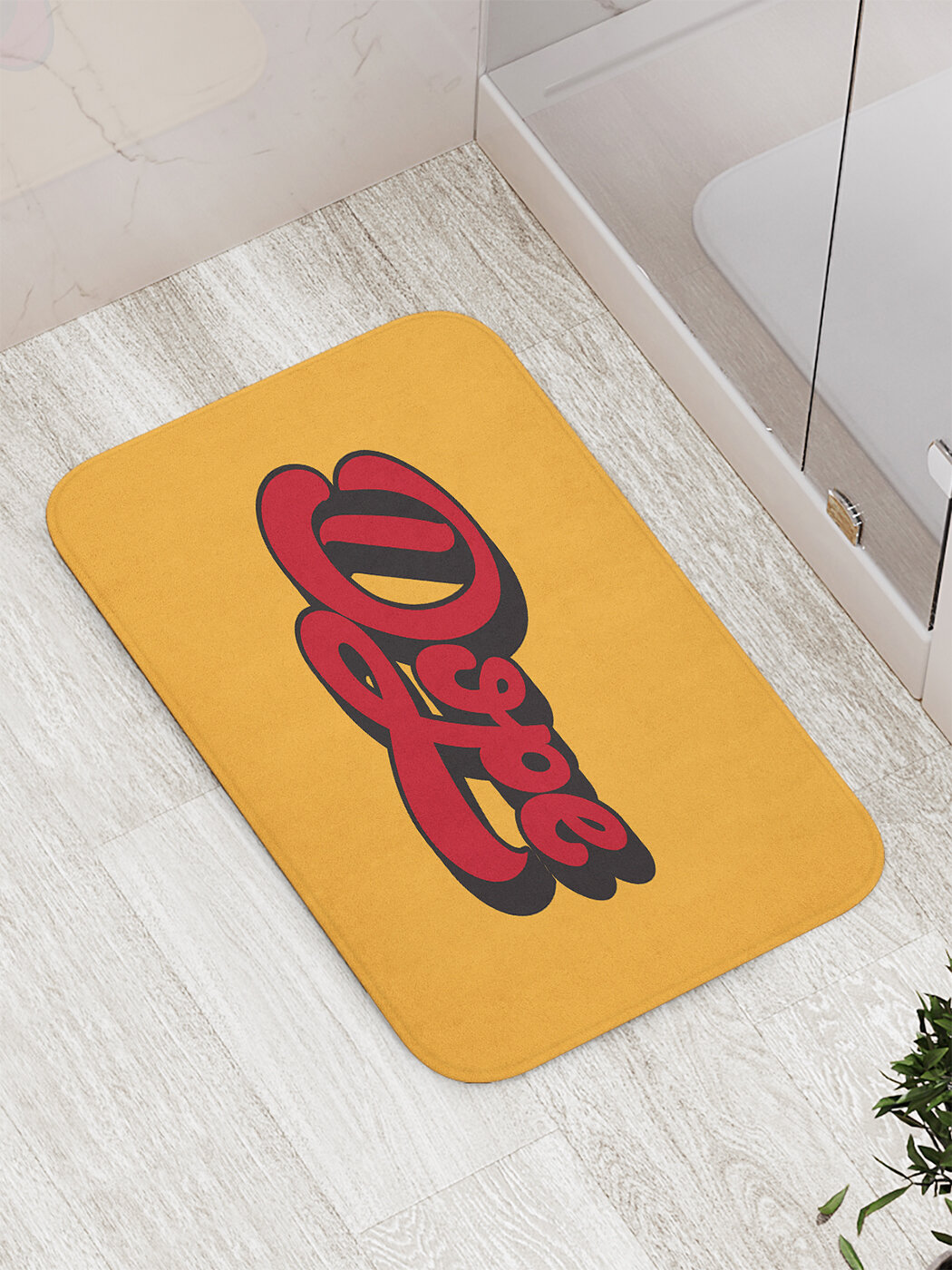 Коврик для ванной комнаты и туалета противоскользящий "Векторный допинг" 52х77 см, JoyArty