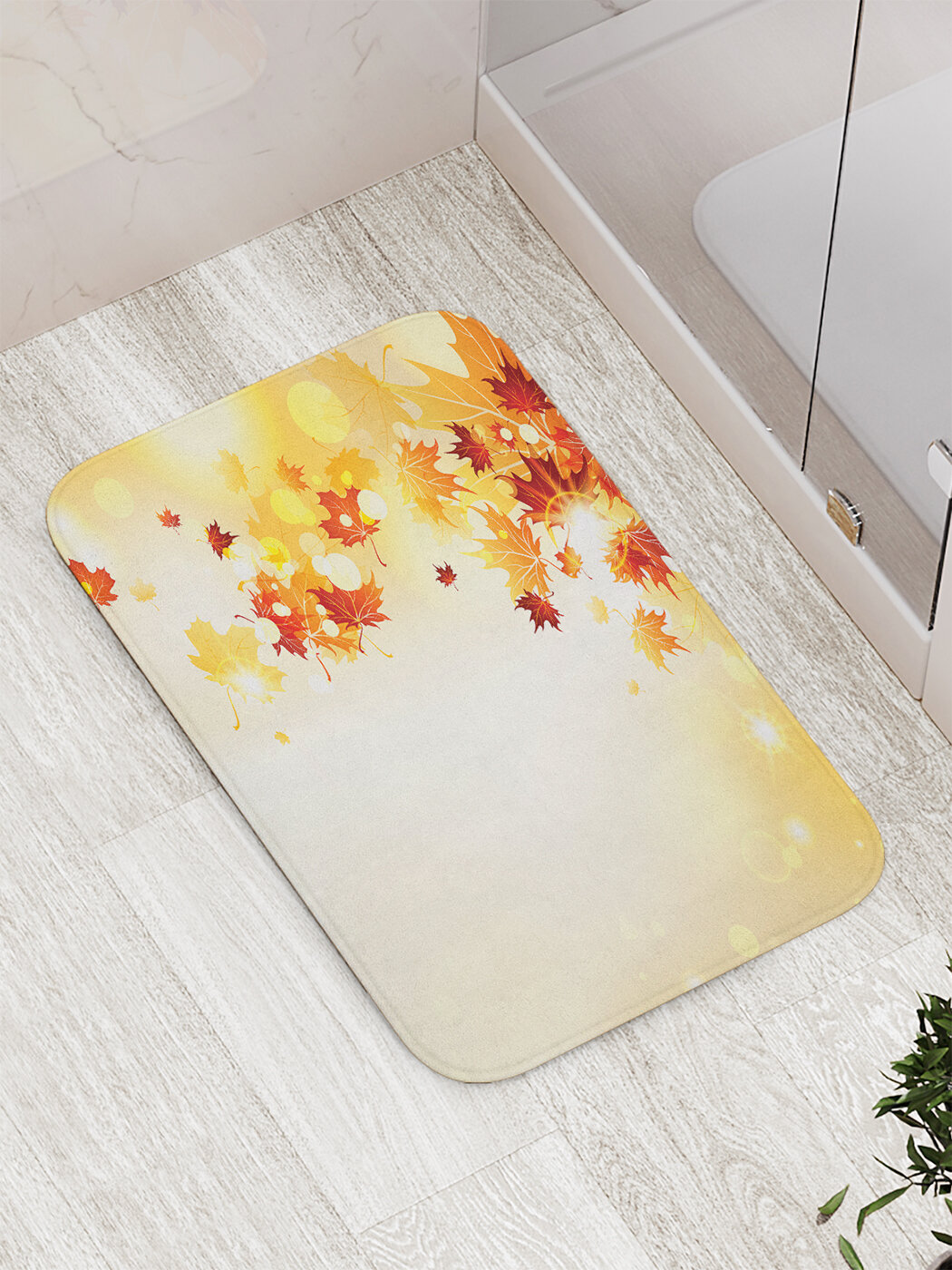 Коврик для ванной комнаты и туалета противоскользящий "Падение листьев клена" 52х77 см, JoyArty