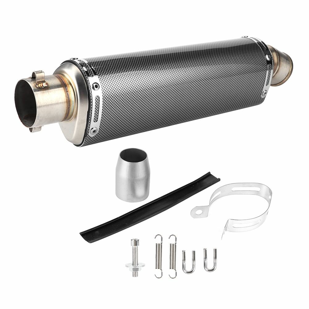51мм/2дюймовый Универсальный Мотоциклетный Глушитель с Углеродно-волоконной Текстурой для Yamaha R3 R6 R15, из нержавеющей стали, для улучшения мощности