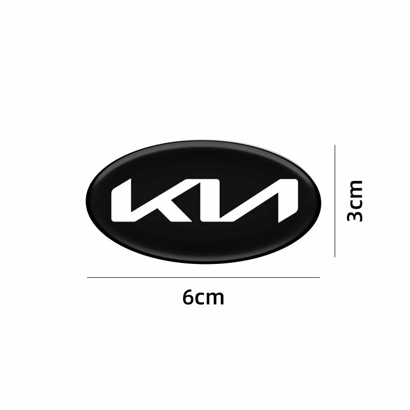 Наклейка Kia, Белый, 6x3 см