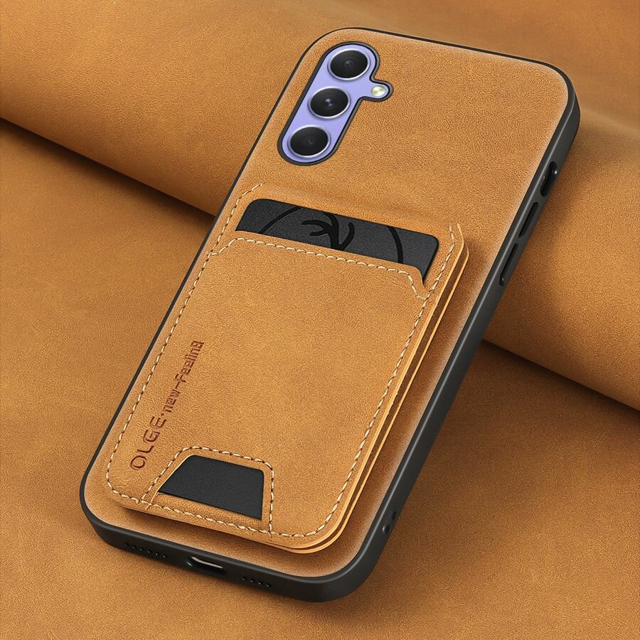 OLGE Кожаный Чехол Для Samsung Galaxy A34 5G (Самсунг Гелакси А34 5G) С Картхолдером , Противоударный , Нескользящий И Удобный