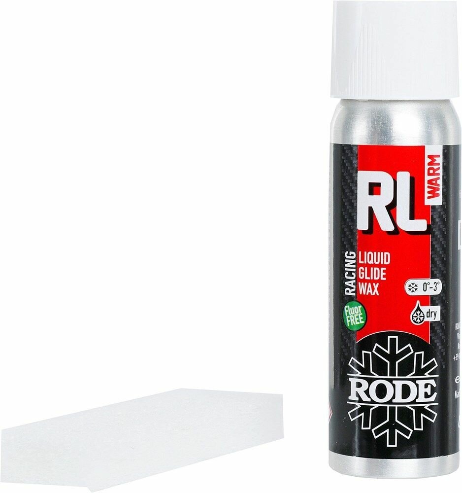 Безфтористый парафин скольжения жидкий RODE Racing Extra Liquid Warm 0C. -3C Fluor Free 80 ml