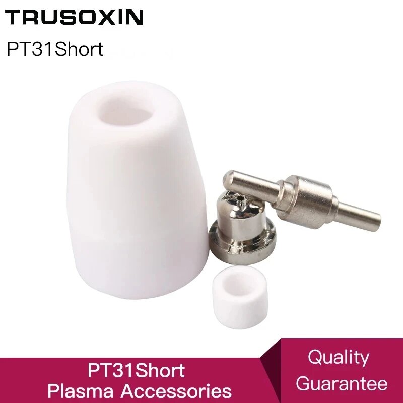 Расходные материалы для резака, Удлиненные Наконечники, электроды, газовое кольцо и фарфоровые кожухи для плазменного резака инвертора, фонарь PT31