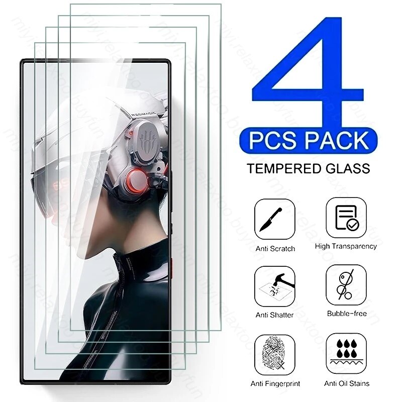 Redmagic9pro чехол 4 шт. полное покрытие закаленное защитное стекло для ZTE nubia Red Magic 9 Pro Redmagic 9Pro 5G 2023 6,8 "Coque Funda Redmagic9 Pro