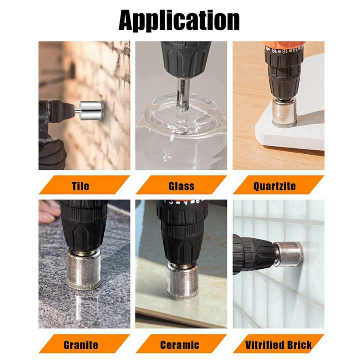 Набор алмазных сверл NAMUNY, набор из 10 алмазных кольцевых пил, сверло по стеклу для керамической плитки, фарфора, мрамора, гранита, бутылок