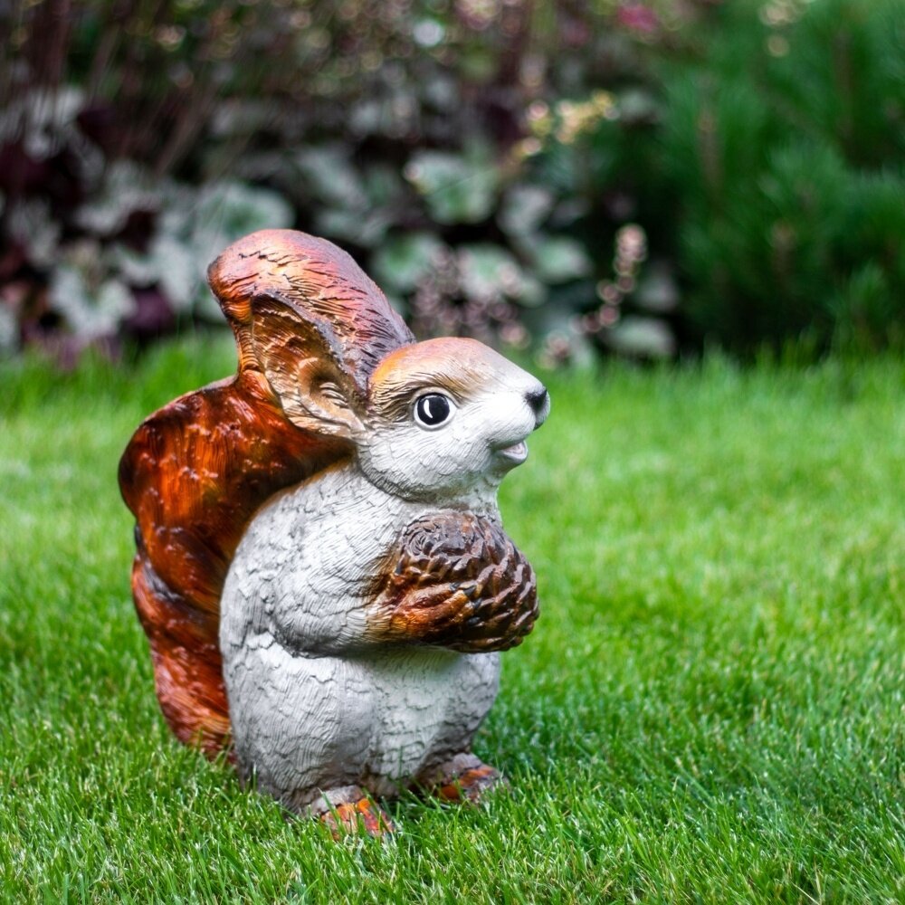 Декоративная фигурка Туендатская сувенирная мастерская "Белка" из пенопласта, высота 29 см, серая