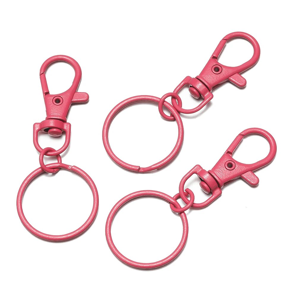 Розовые брелоки с карабином, Rose red