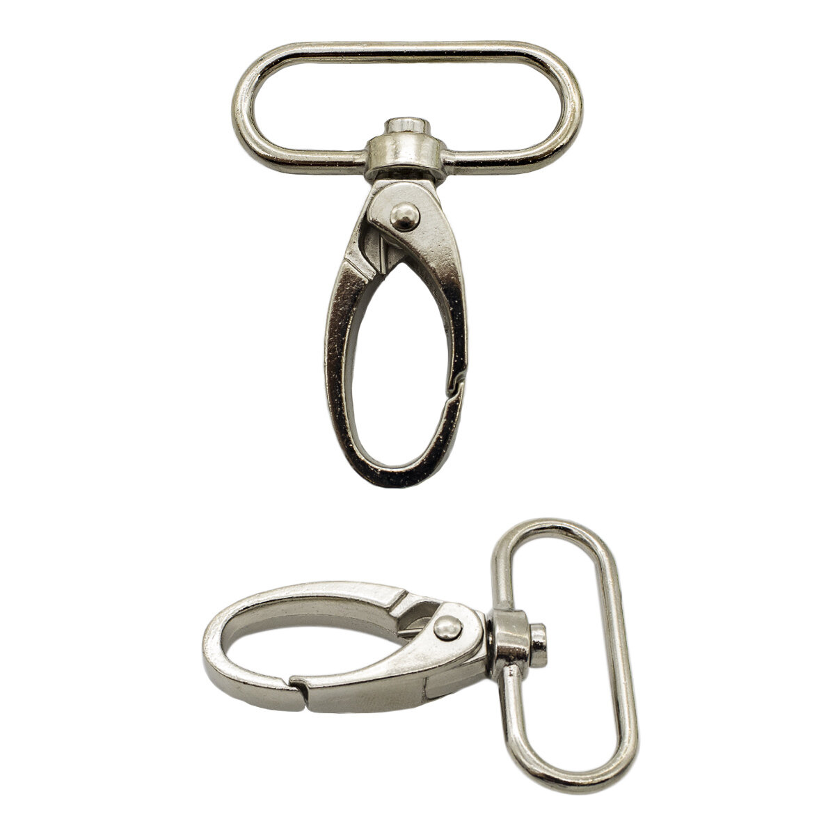 Карабин поворотный с рамкой 32мм (38*48мм) металл, 2шт/упак, Hobby&Pro (никель)