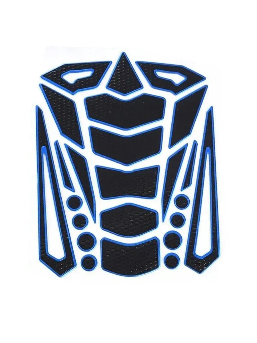 Защитная наклейка на бак мотоцикла мототор, карбон, черный/синий