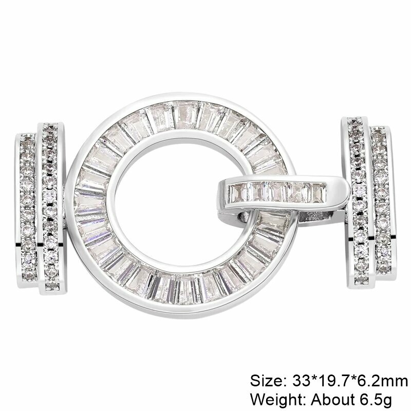 Фурнитура для бижутерии Juya, циркон, серебряный, White Gold
