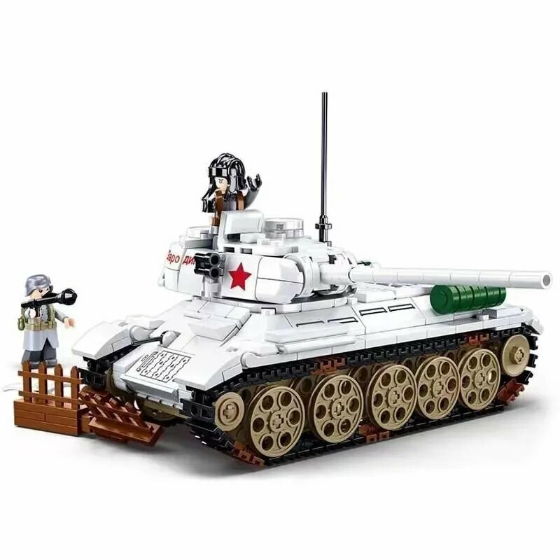 Конструктор SLUBAN серия "Армия"/ Зимнее контрнаступление M38-B0978/Средний танк T34-85 (518 шт)