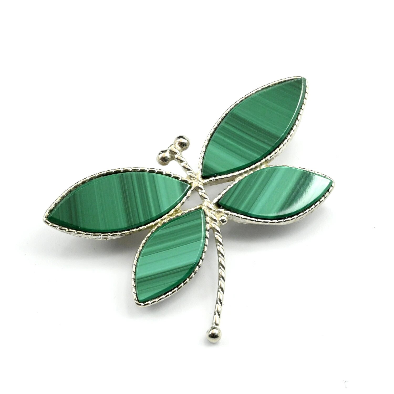 Брошь, малахит