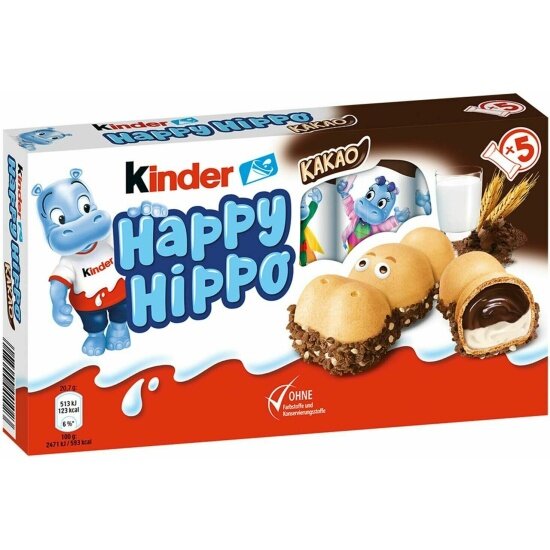 Вафельный батончик Kinder «Счастливый бегемотик» с какао-молочной начинкой 103,5 г