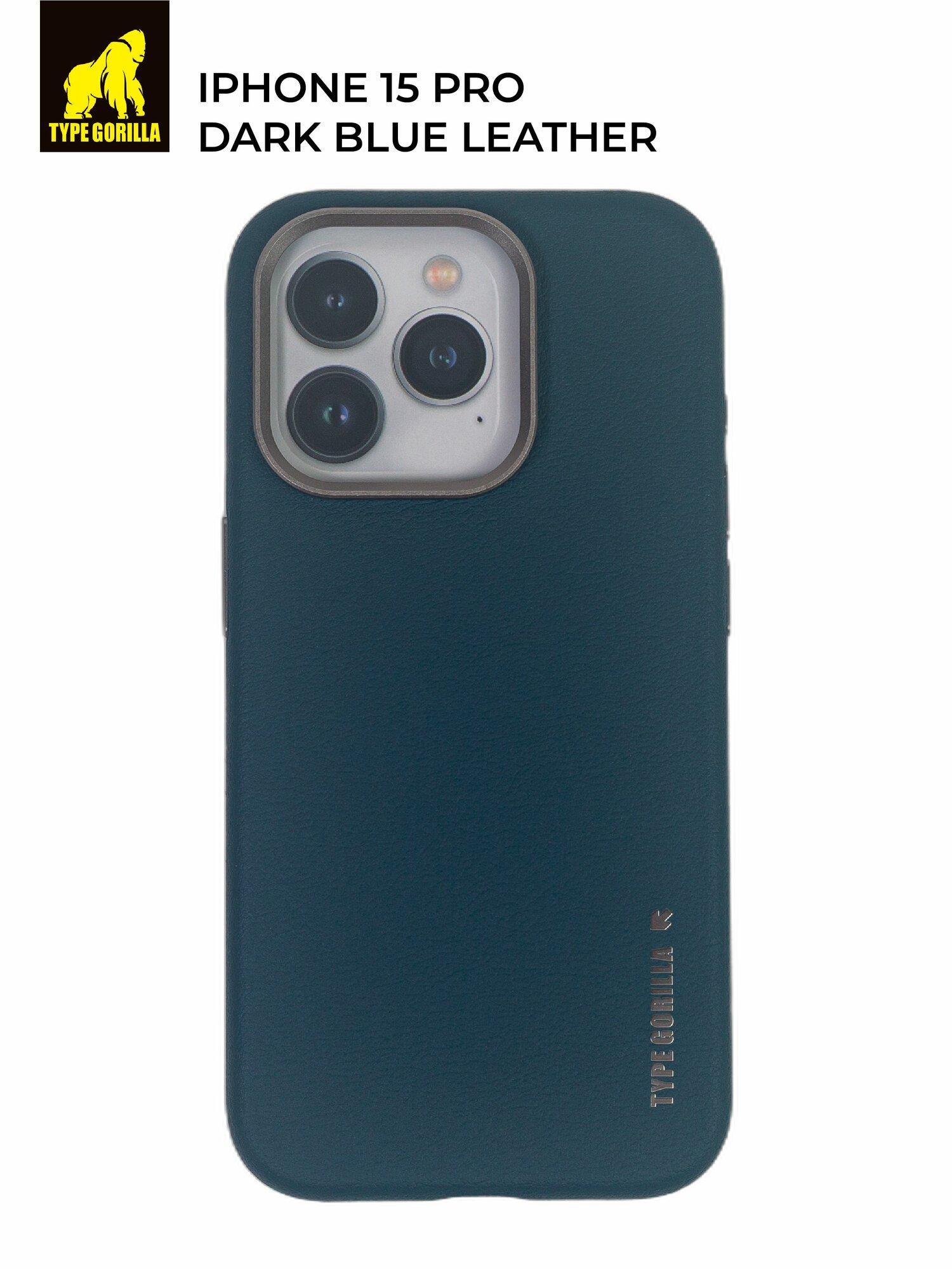 Чехол на iPhone 15 Pro Magsafe Premium Magnetic Leather темно-синий Blueo Type Gorilla