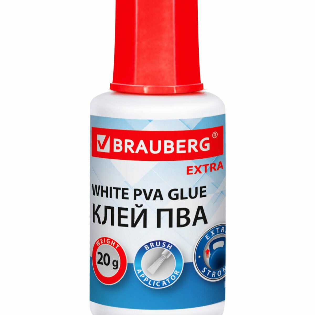 Клей ПВА Brauberg Extra, 20г, усиленный, с кисточкой (272998), 1шт.