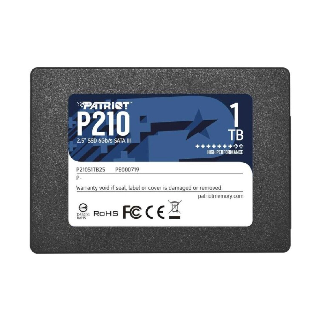 SSD-накопитель Patriot P210S1TB25, 1000ГБ, SATA III, 6Gb/s