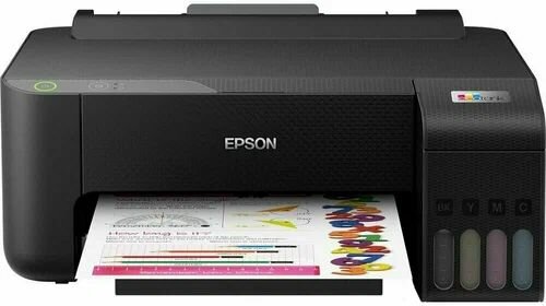 Принтер струйный Epson EcoTank L1210, цветная печать, A4, 5760x1440 dpi, ч/б - 10 стр/мин (A4), USB, СНПЧ — фото 1