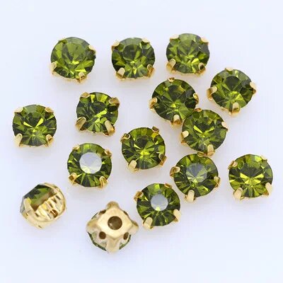 Стразы стеклянные круглые 6мм 8мм ss28 6mm, olivine
