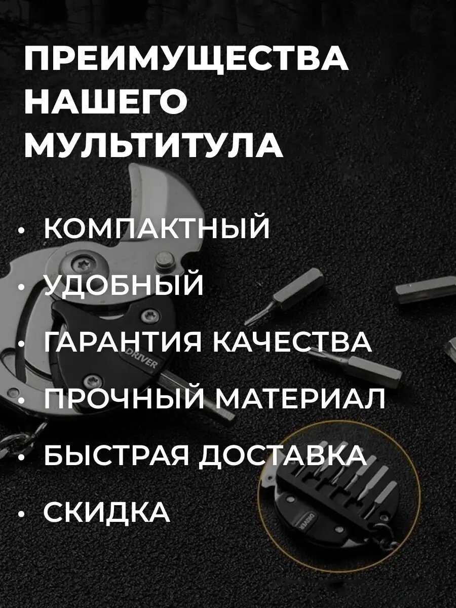 Мультитул Брелок. Туристический складной нож Набор отвёрток — фото 1