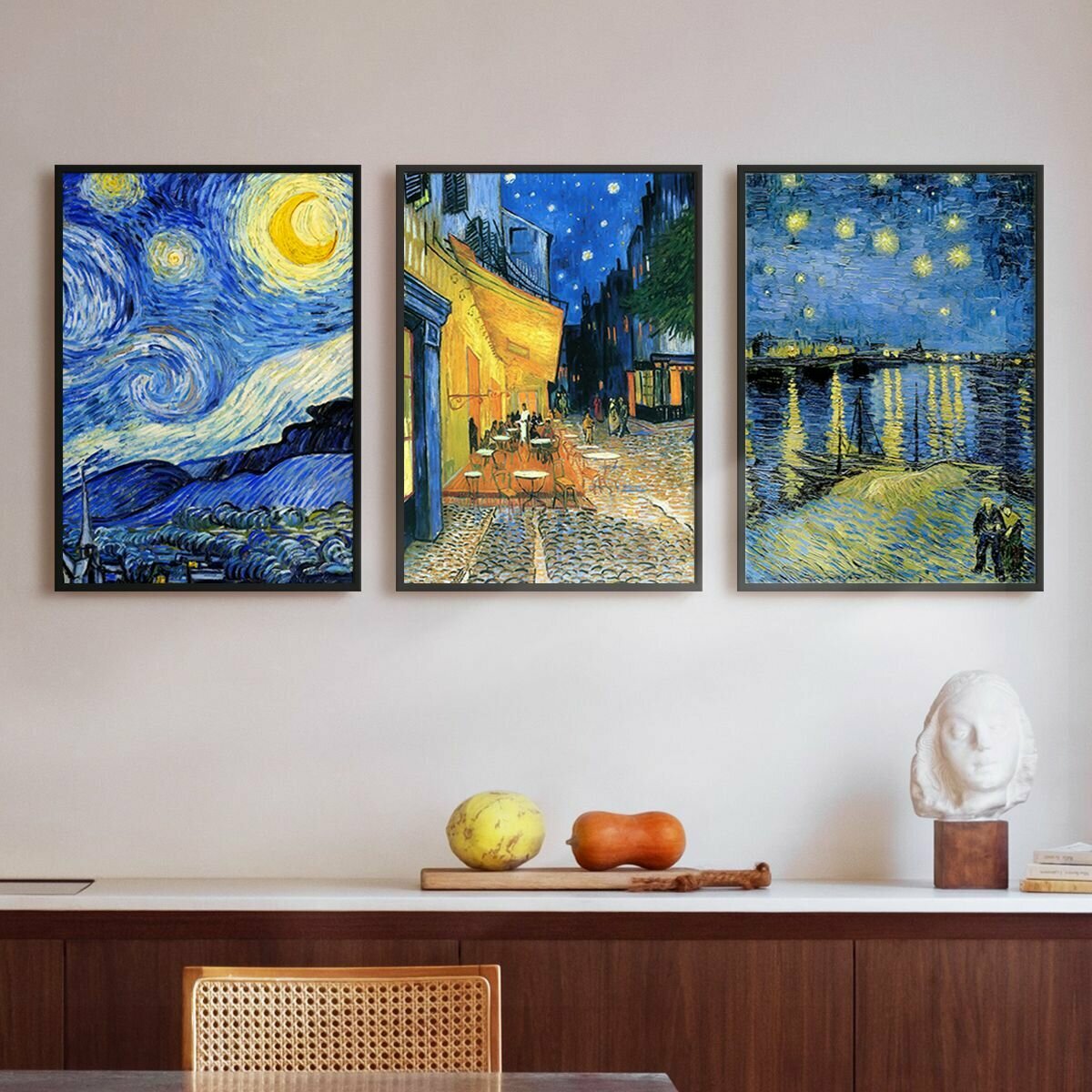 Постеры 3 шт 50х70 на стену "Трио Ван Гог" набор картин для интерьера