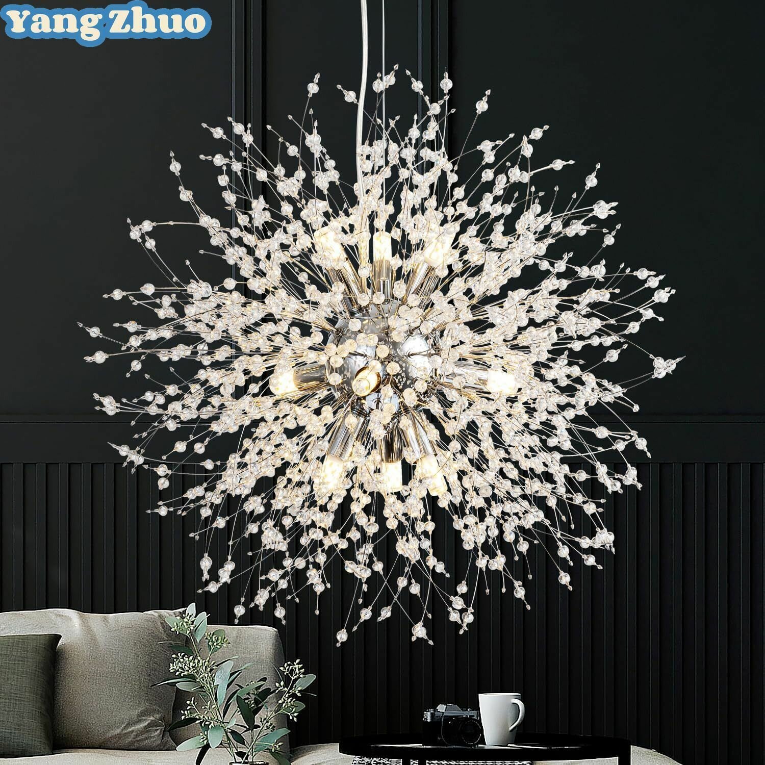 Современные хрустальные люстры, фейерверки, хрустальные светильники и люстры в виде одуванчиков подходят для фойе, коридоров, входных групп, кухонь и спален.