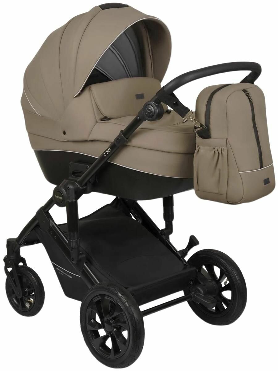 Коляска 3-в-1 Indigo COIN тёмно-бежевый