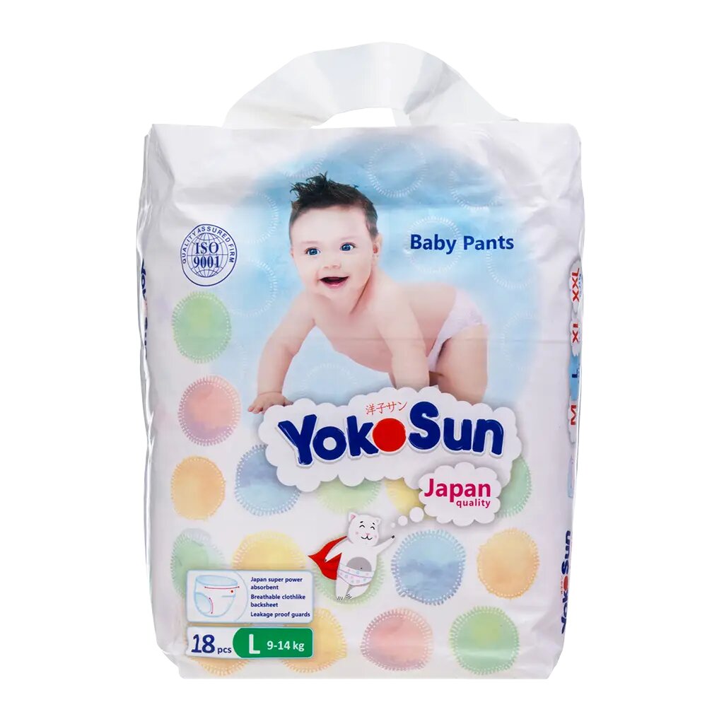 YokoSun Подгузники-трусики р. L (9-14 кг) 18 шт