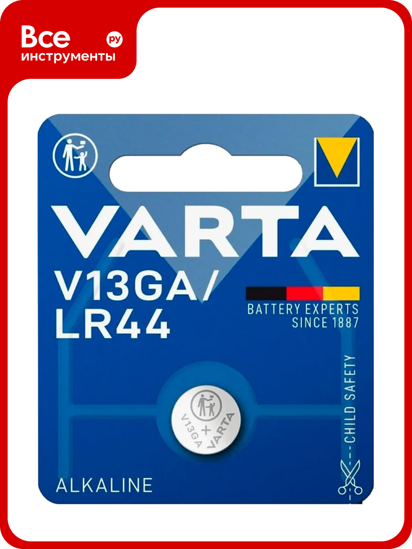 Батарейка Varta G13/LR1154/LR44/357A/A76, BL1, Alkaline, 1.5V 04276101401