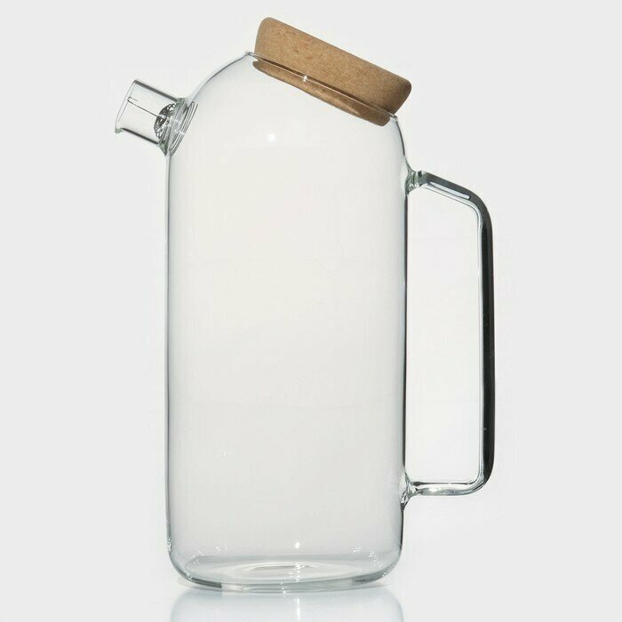 Кувшин с пробковой крышкой NiNi «Эко», стекло, 1,8 л, 17×10,5×22 см