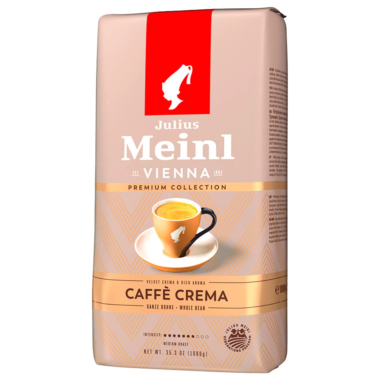 Кофе в зернах JULIUS MEINL "Caffe Crema Premium Collection" 1 кг, италия