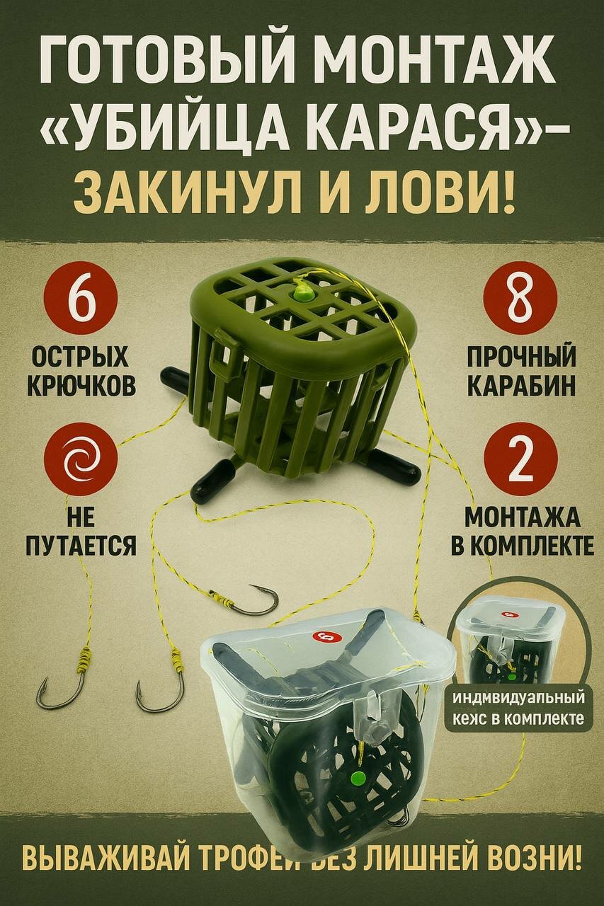 Карповый монтаж; Фидерный монтаж; 2 штуки