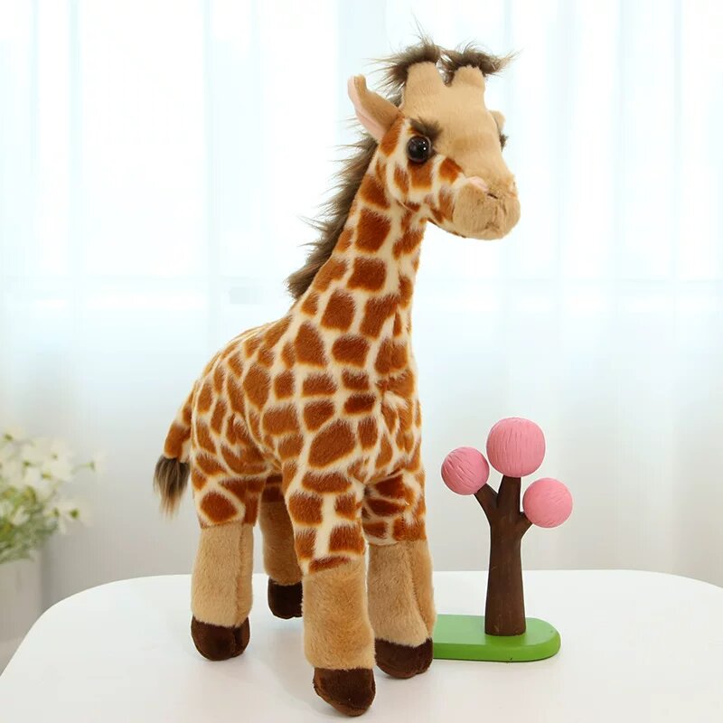 Плюшевая игрушка-жираф AURORA, декоративная подушка для сна, кукла для малышей, зоопарк, для детей Жираф_Большой