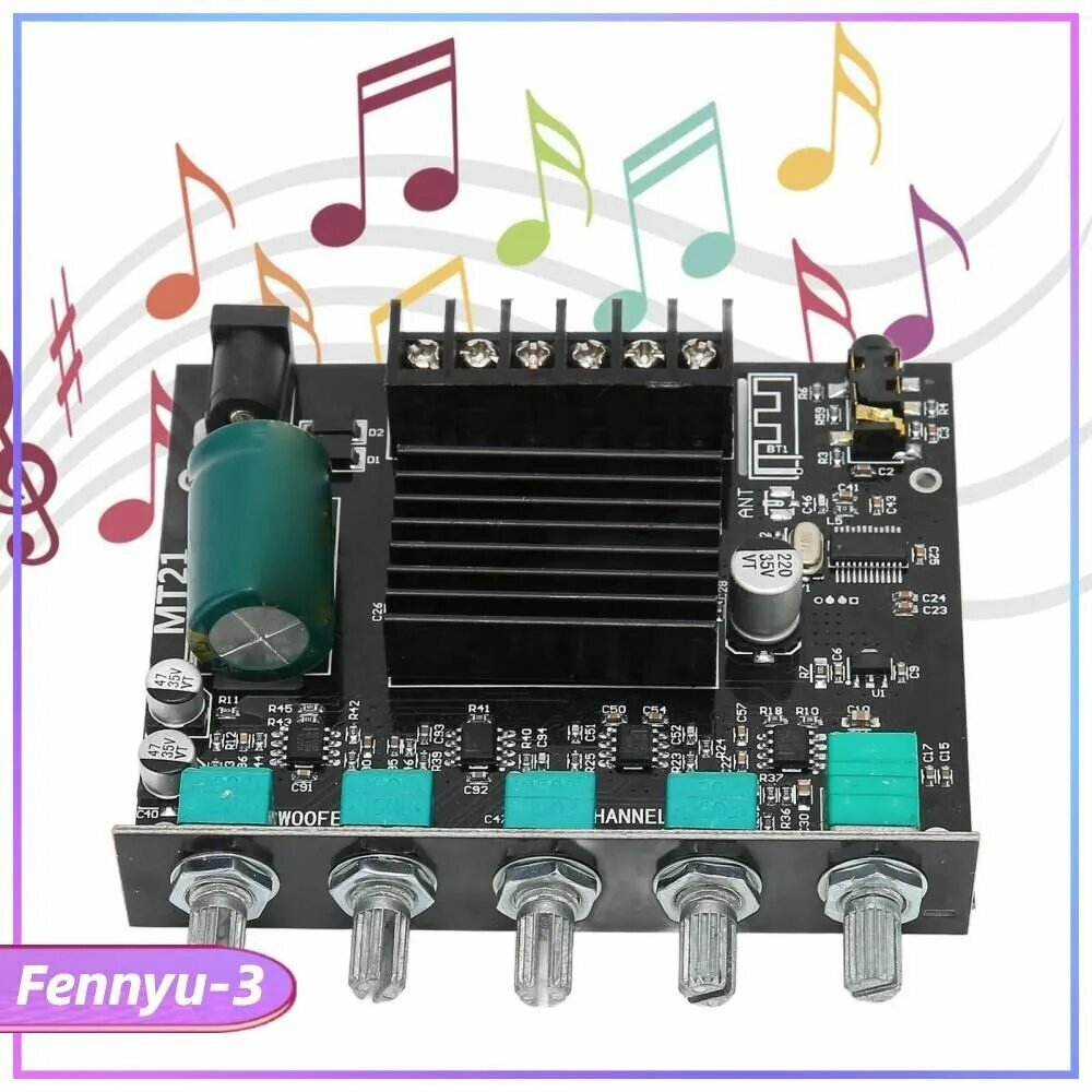 Усилитель звука, высокомощный стерео, для колонок 15-100Вт