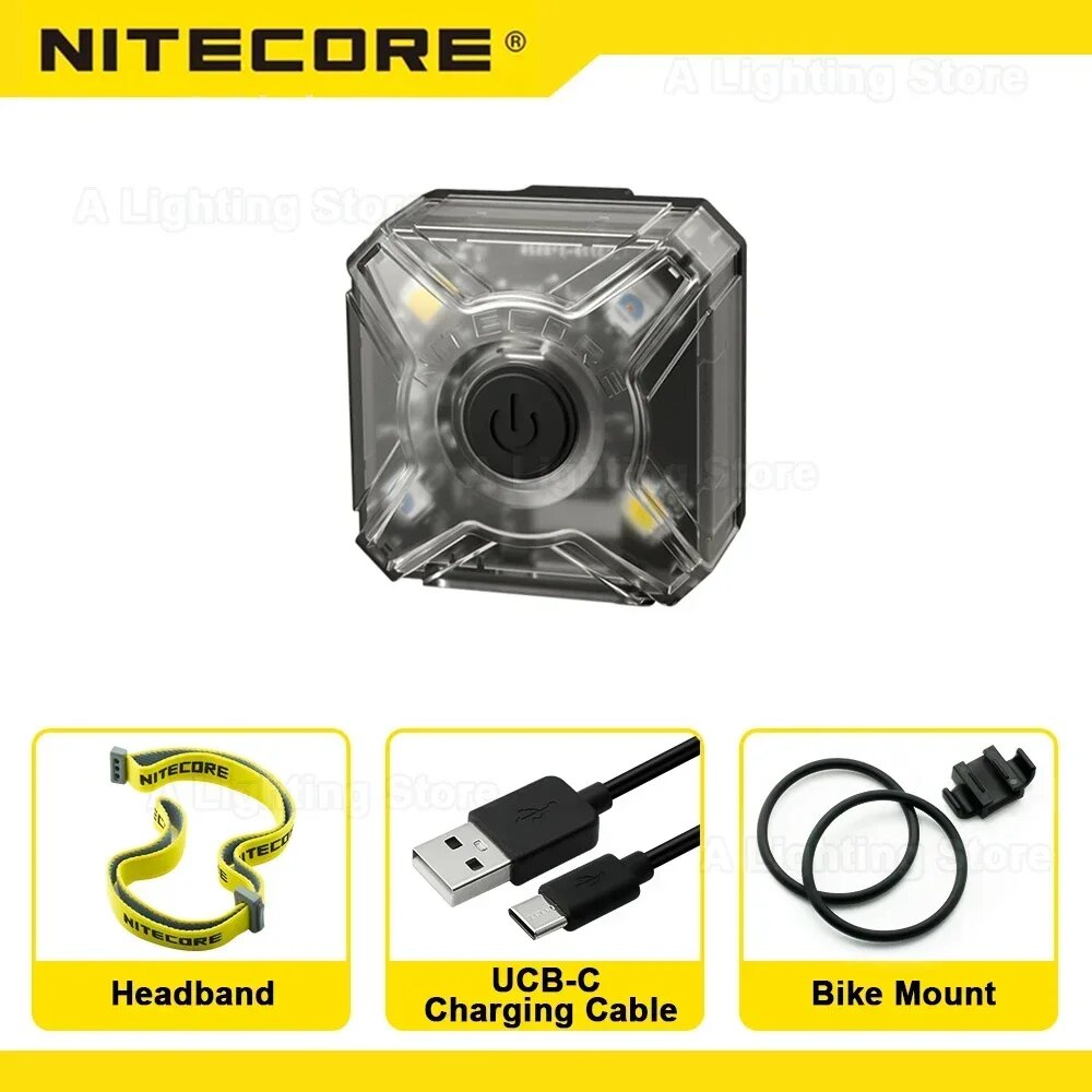 NITECORE NU05 V2 KIT велосипедный налобный фонарь для домашних животных белый/красный свет CAMPING USB перезаряжаемый 40 люмен для спасения