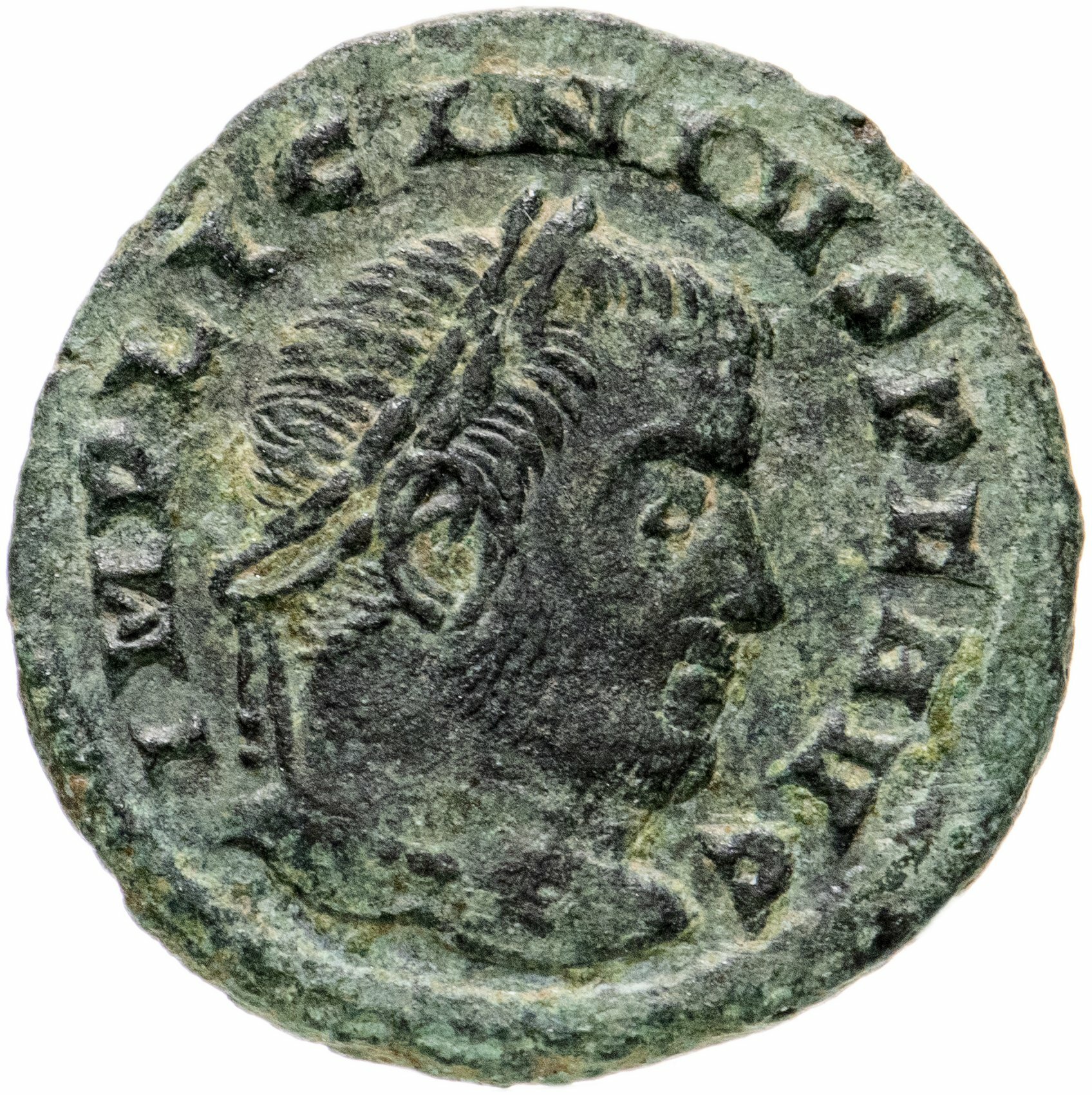 Римская Империя, Лициний I, 308-324 гг, фоллис реверс: Сол стоит влево, правая рука поднята вверх, в левой - шар, в сохранности XF