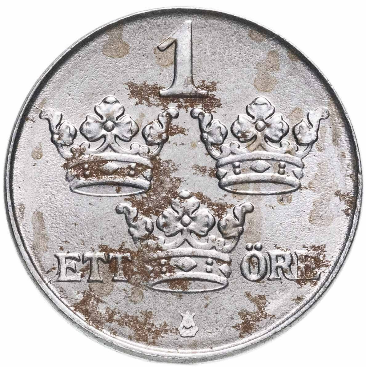 Швеция 1 эре ore 1942, Железо, в сохранности AU
