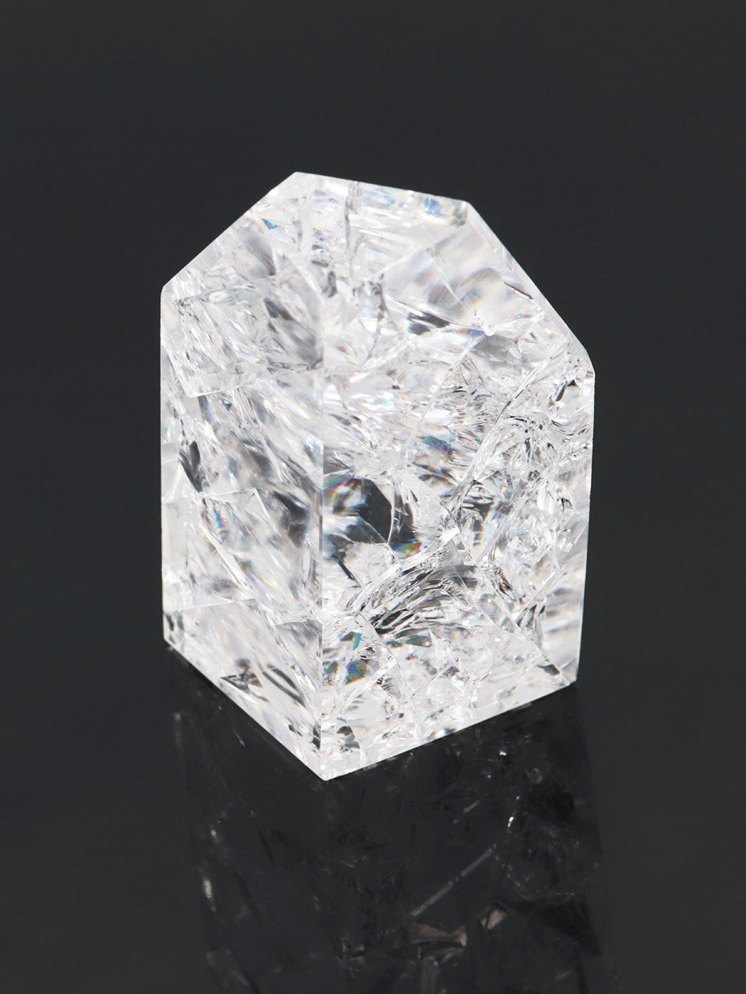 Горный Хрусталь "Кракле" кристалл геометрической формы, натуральный камень/минерал (70-80 г, 5,2-7,2 см)