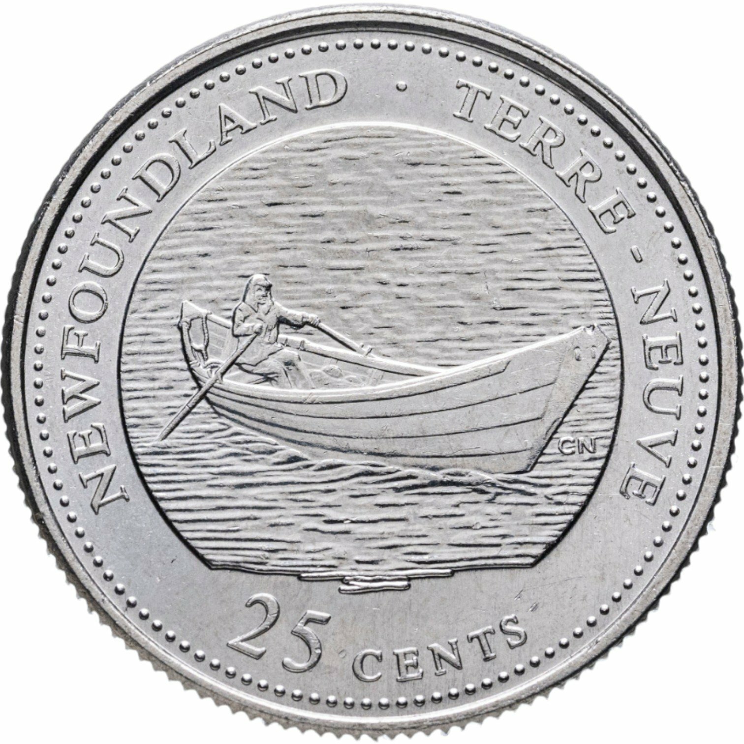 Канада 25 центов cents 1992 125 лет Конфедерации Канада - Ньюфаундленд и Лабрадор, Никель, в сохранности UNC