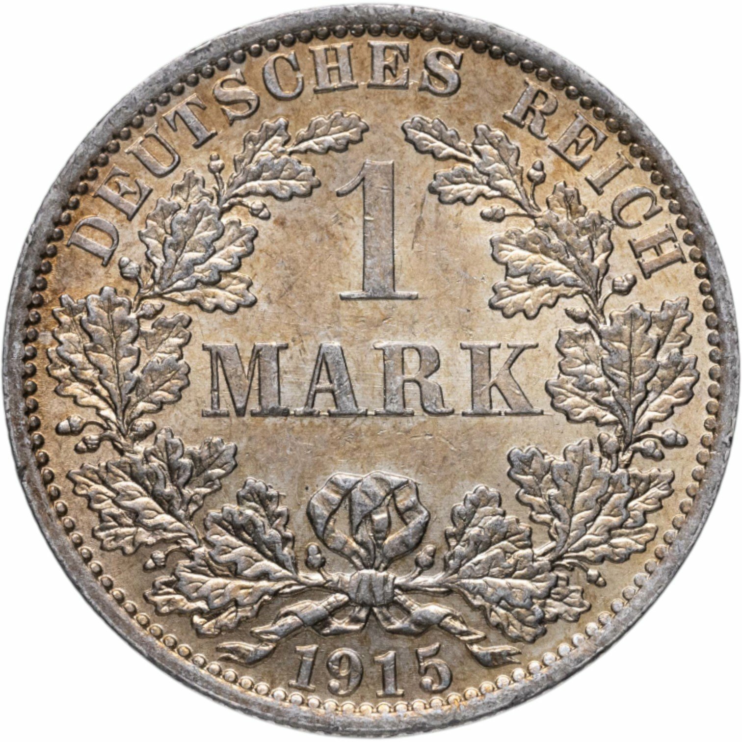 Германия 1 марка 1915 Знак монетного двора: "A" - Берлин, Серебро 900, в сохранности UNC